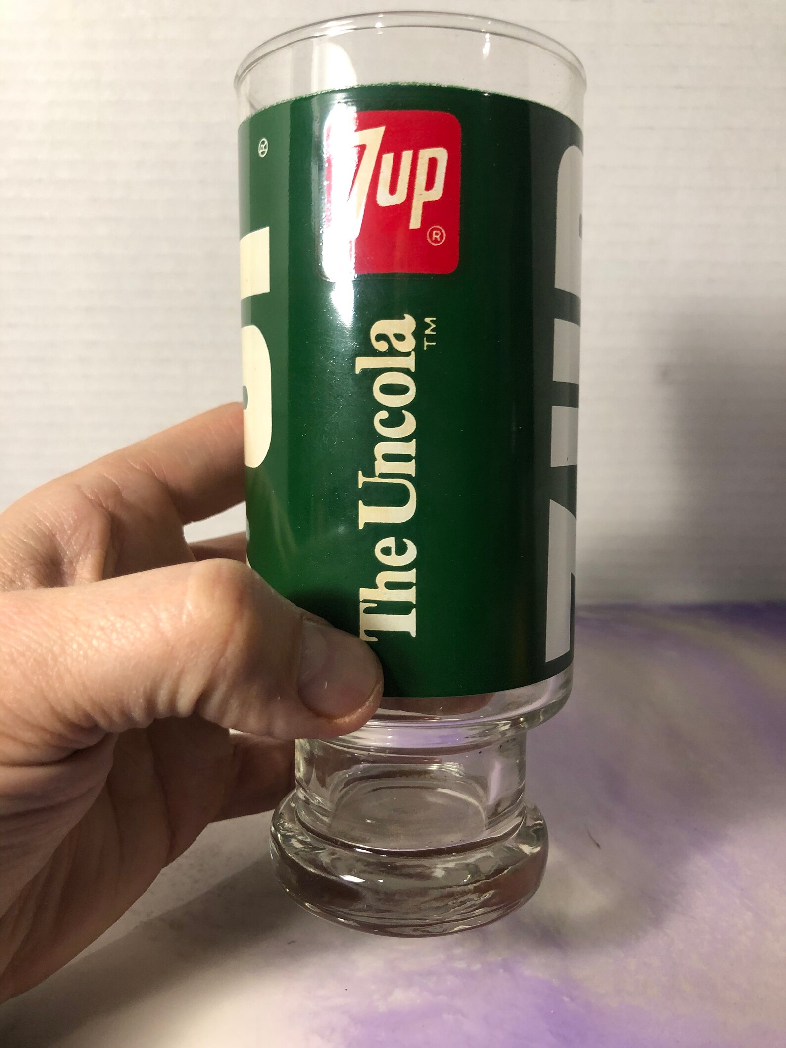Vintage Nostalgia 7UP Retro Glass Vintage the Uncola Green and White ...