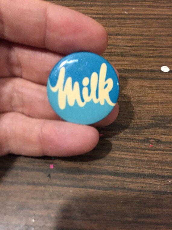 Vintage 1980's MILK Themed Button - Rare 1980's Nosta… - Gem
