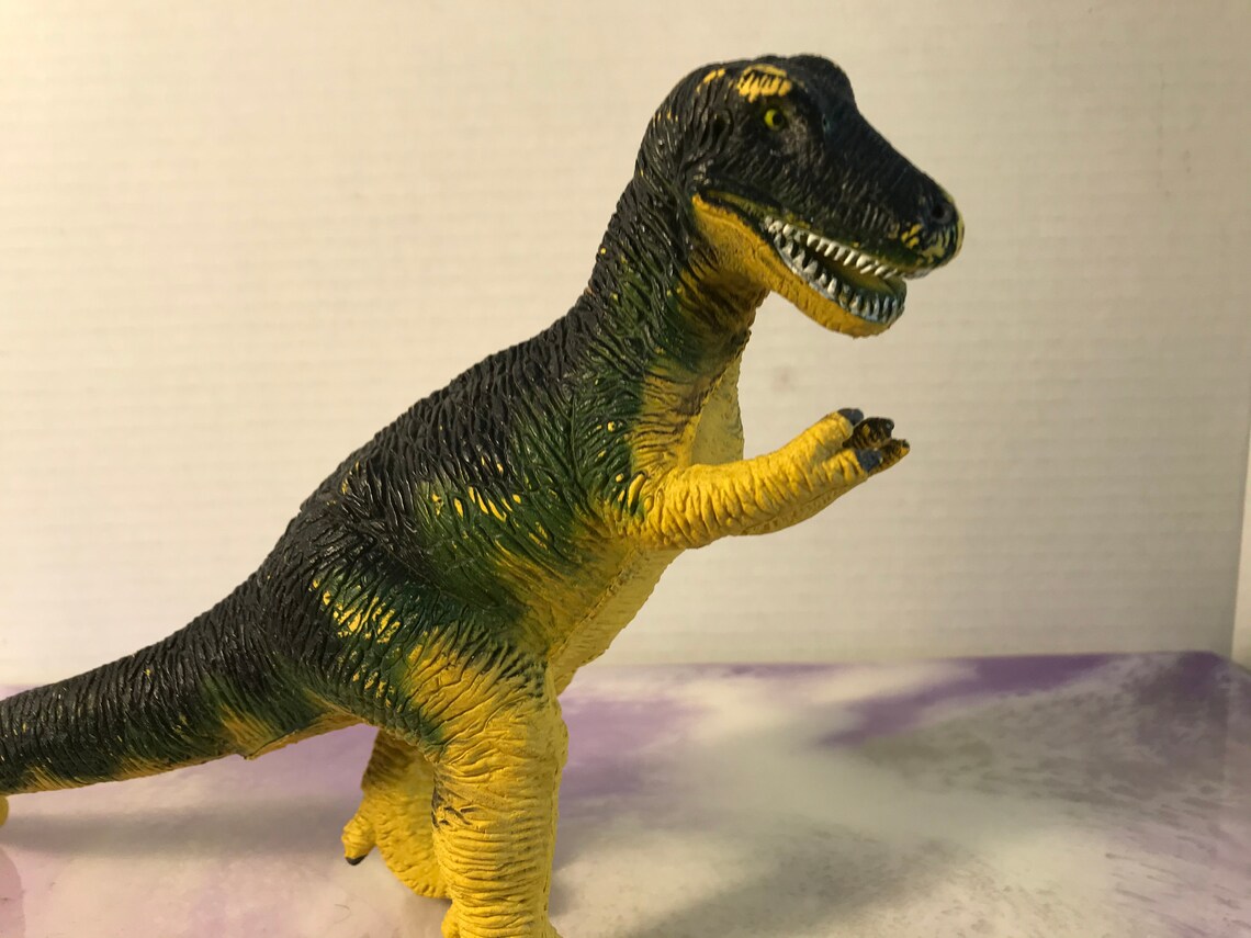 Vintage Green and Yellow T-rex Tyrannosaurus Rex Made in - Etsy