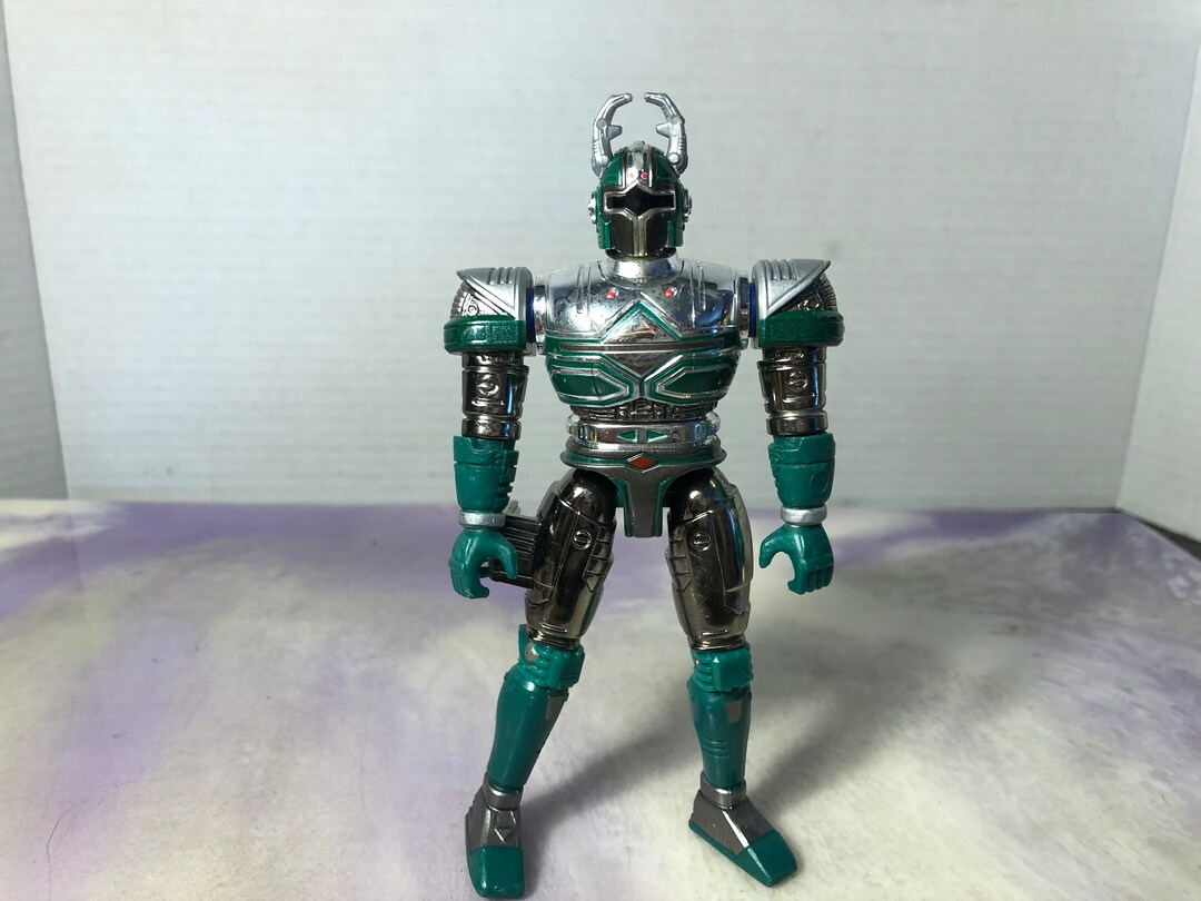 Vintage 1997 Beetleborgs Green and Silver Borg Metallic Striker Bandai ...