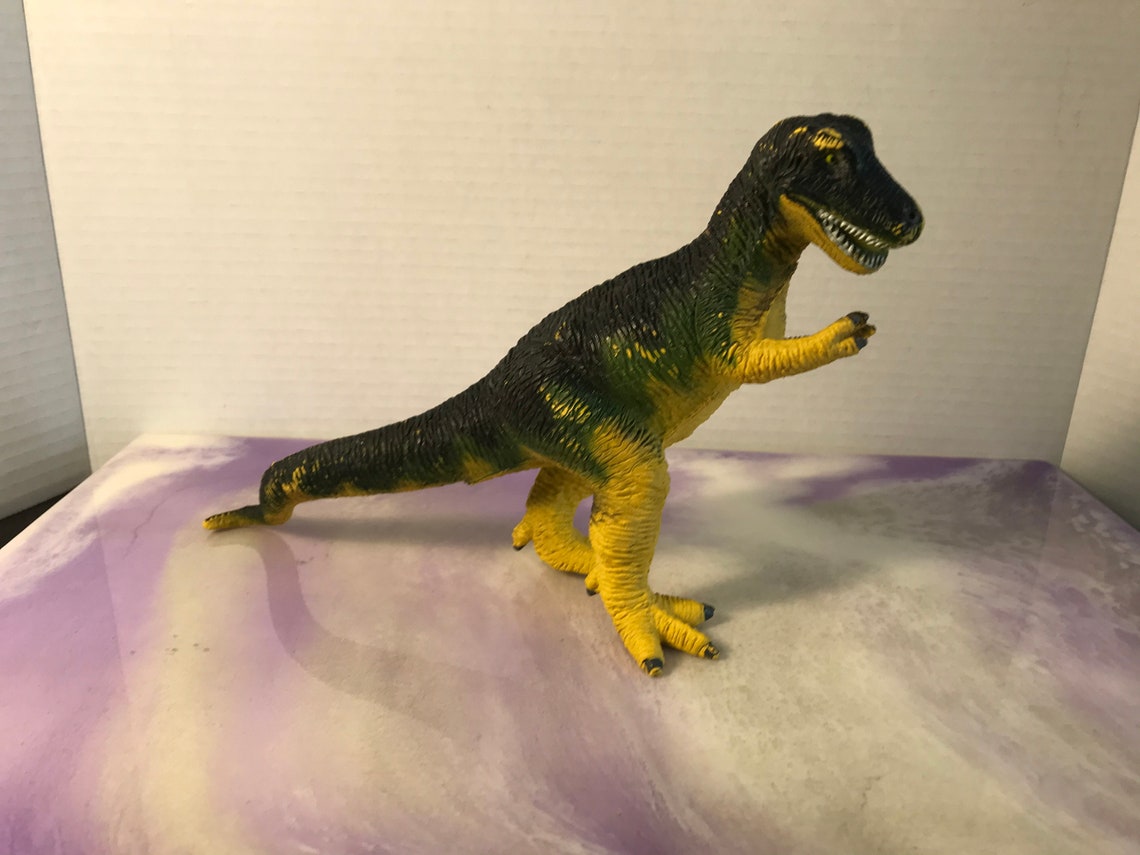 Vintage Green and Yellow T-rex Tyrannosaurus Rex Made in - Etsy