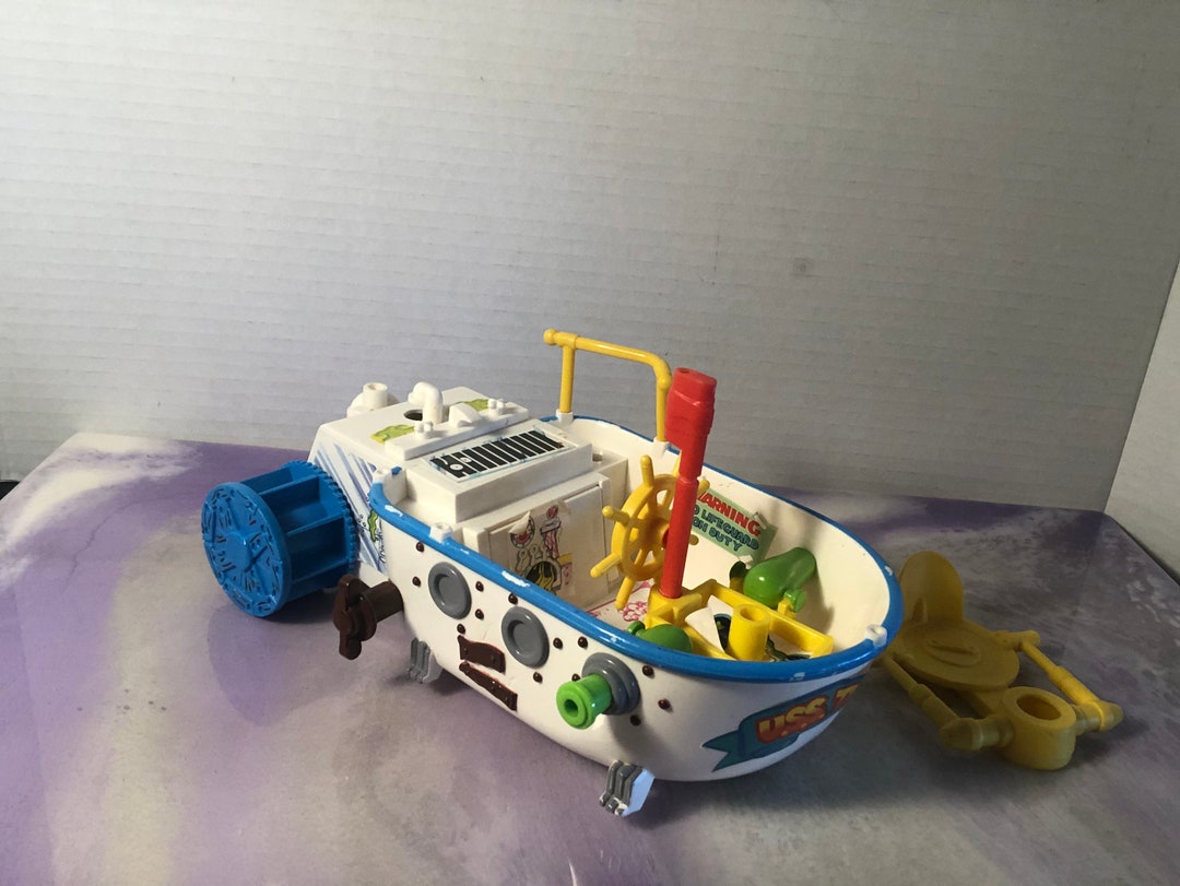 Vintage TMNT Leos Jolly Turtle Tubboat Bodacious Bubbly Bath Boat Ninja ...