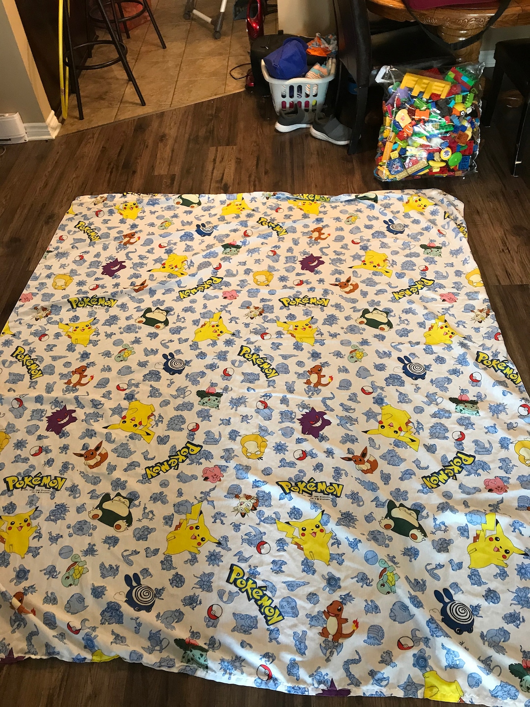 Vintage 1990s Large Pokemon Original Bed Sheet Great Shape Rare