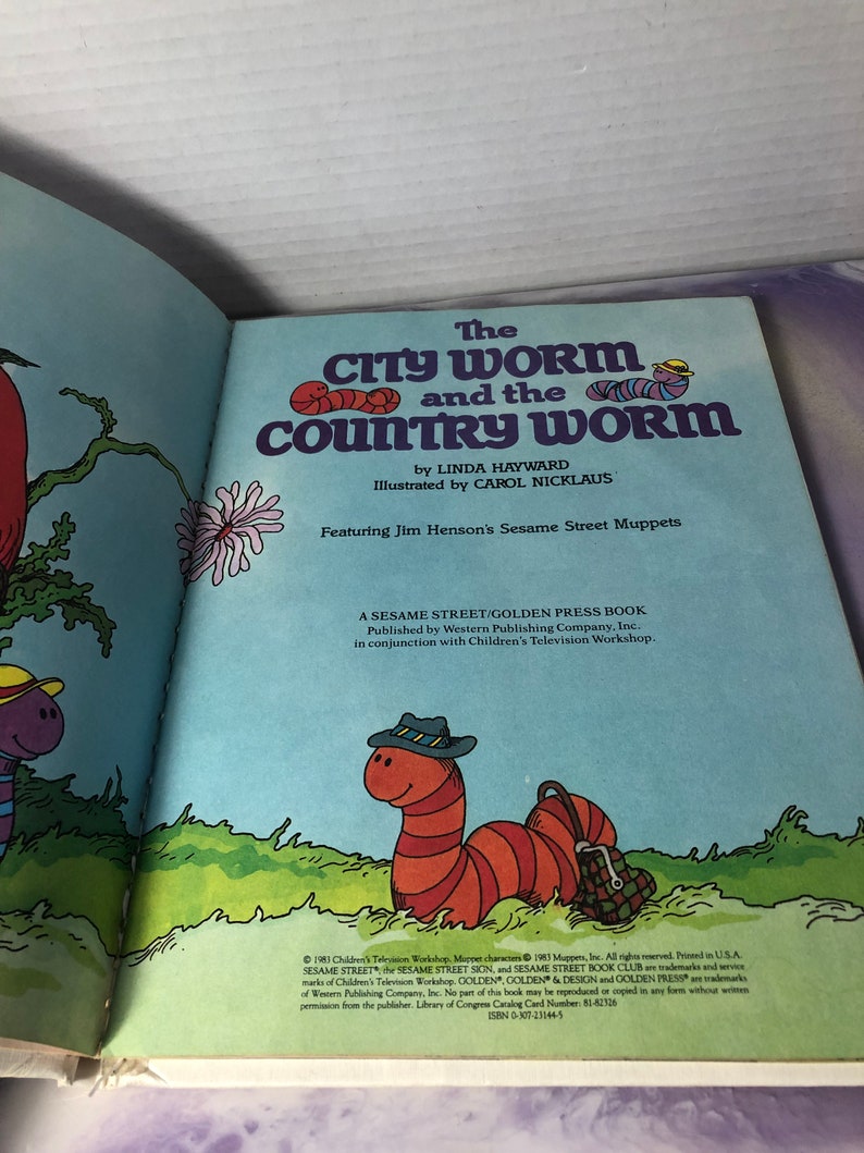 Vintage Kids the Sesame Street Book, "the City Worm and the Country ...