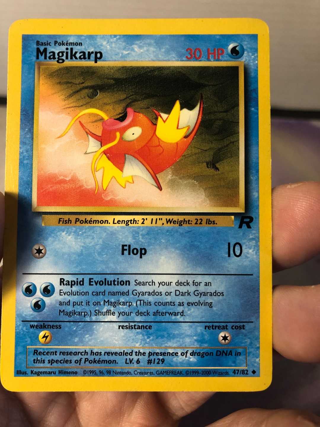 Vintage Pokemon Trading Card Game 1999 Magikarp 47/82 | Team Rocket ...