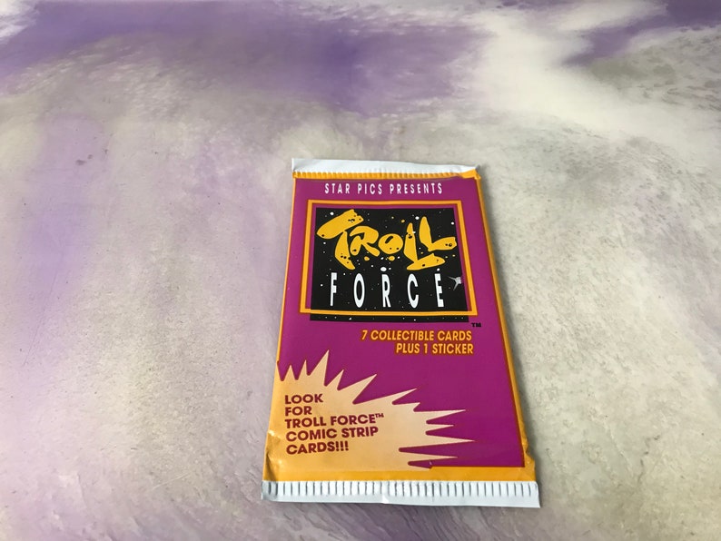 Vintage 1990's Troll Force Cartoon TV Show 1992 Trading Card Pack ...