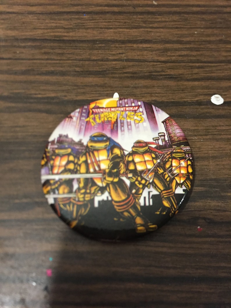 Vintage 1980's TMNT Ninja Turtle Themed Button Rare - Etsy