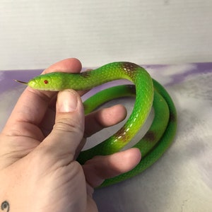 Vintage Made in China Rubber Toy Rubber Yellow / Green Snake Made in ...