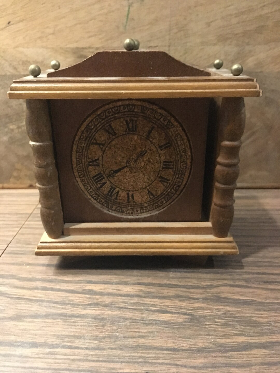 Vintage Wooden Clock Themed Coasters and Holder - Rare Vintage Wooden ...