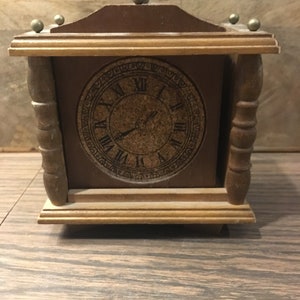 Vintage Wooden Clock Themed Coasters and Holder - Rare Vintage Wooden ...