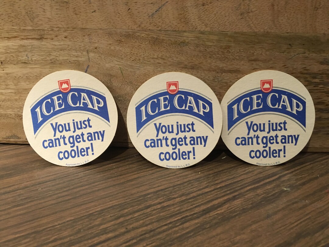 Vintage Ice Cap Beer Themed Coasters - Rare Vintage Bar Beer Themed ...