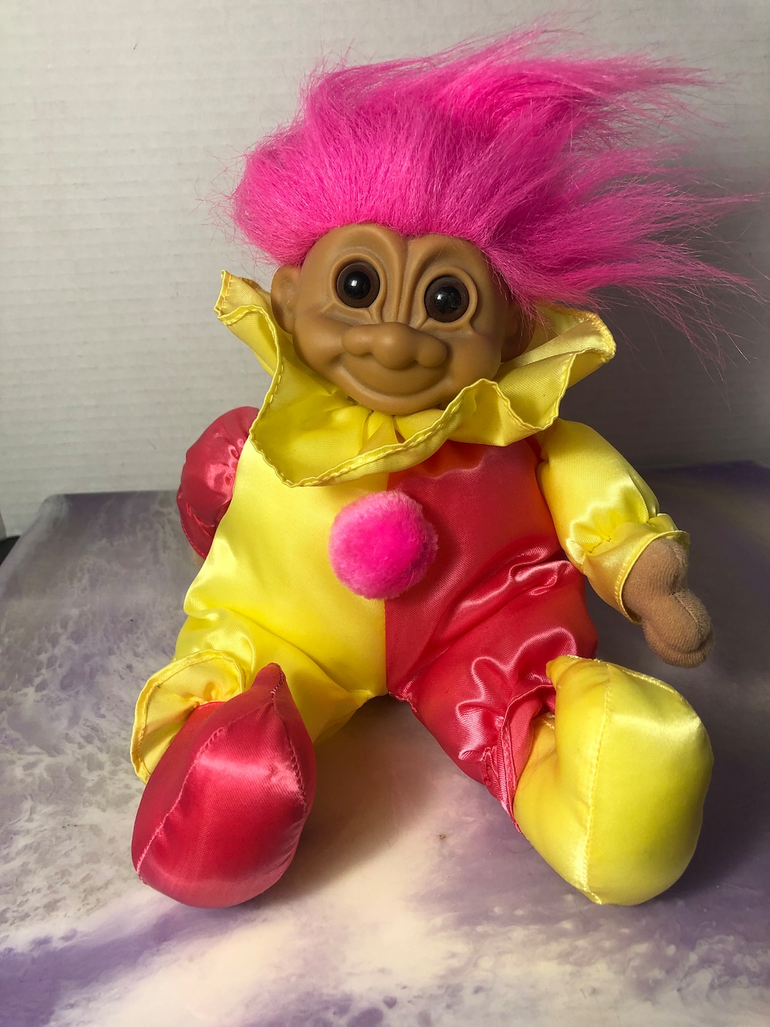 Vintage Russ Troll Plush Doll - Pink Hair - Jester Outfit - Cool ...