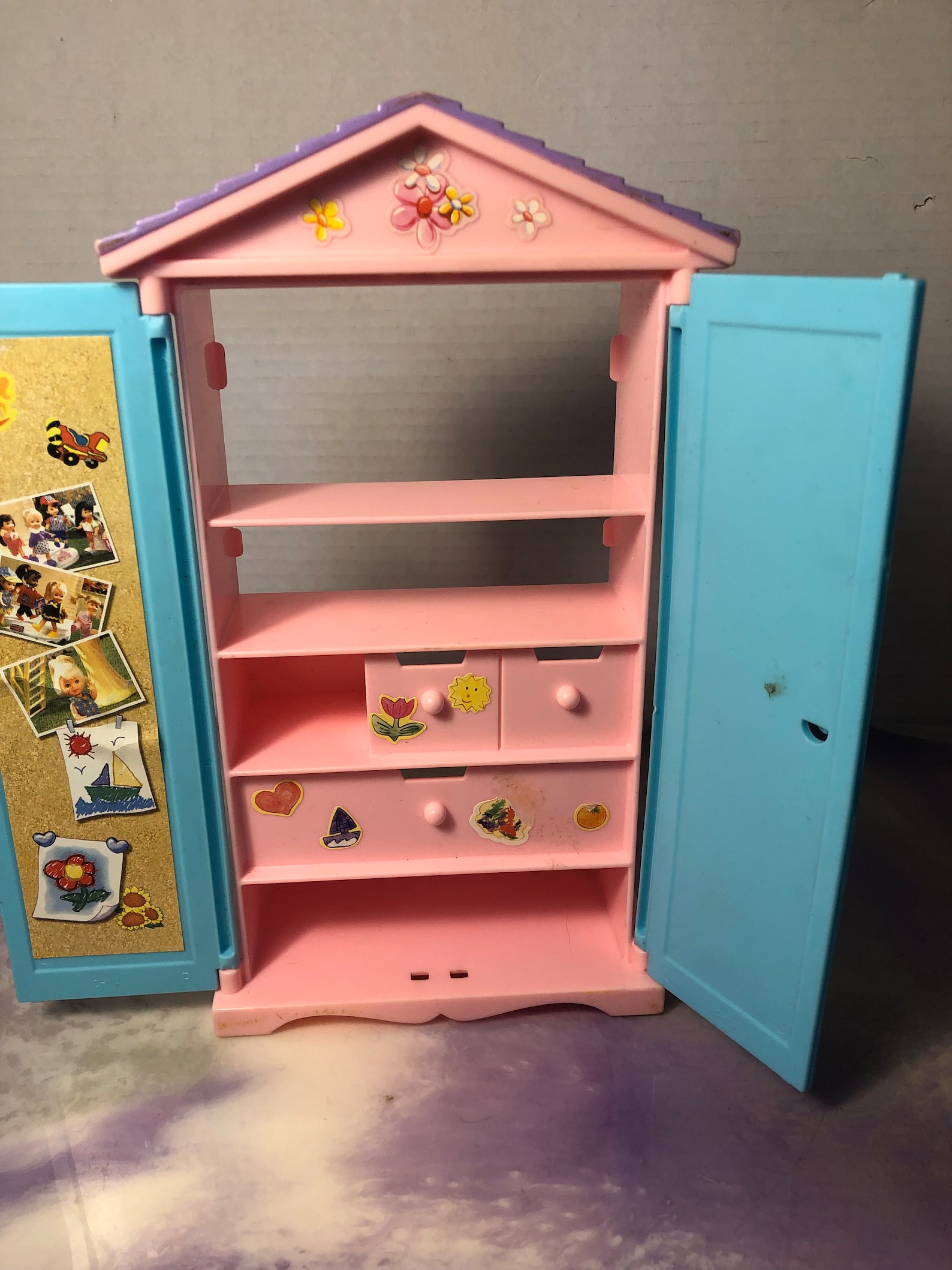 Vintage 90's Barbie Accessory Pink and Blue Wardrobe - Etsy