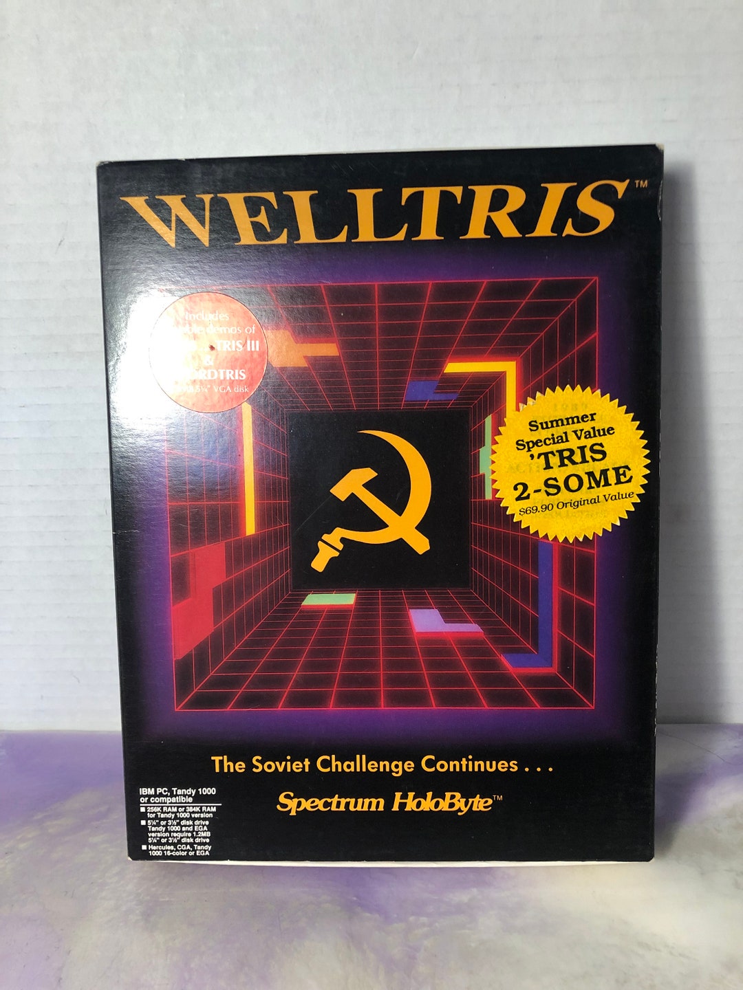 Vintage Welltris PC Computer Game 3.5 Disks Tetris Styled 1991 Awesome ...