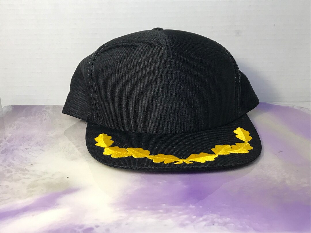 Vintage 1980's Snap Back Mesh Hat - Black and Yellow - Like New - Rare ...