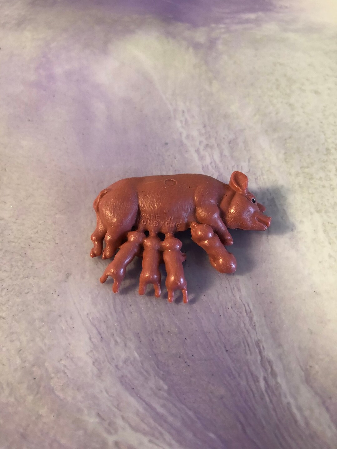 Rare Vintage PVC Farm Pig Feeding Babies Made in China Figure/ Cake ...