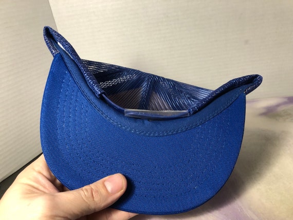 Vintage 1980's Snap Back Mesh Hat - Blue and White- I… - Gem