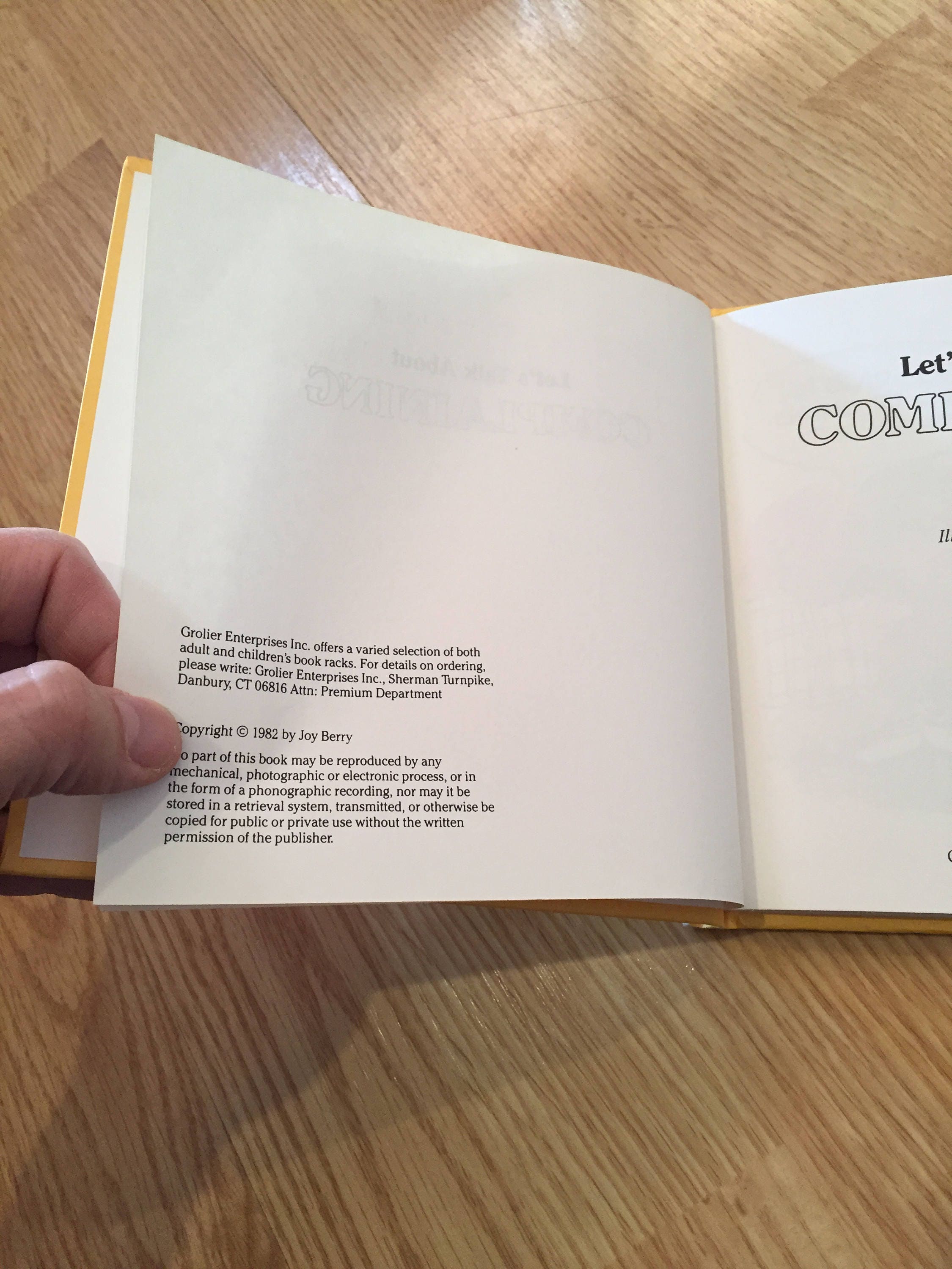 Lets Talk About Complaining by Joy Berry 1982 Hardcover - Etsy
