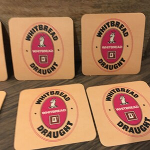 Vintage Whitbread Draught Beer Themed Coasters - Rare Vintage Bar Beer ...