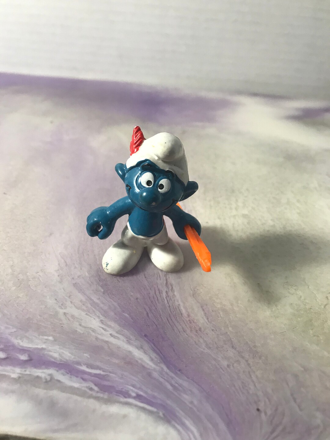 Vintage SMURFS Smurf (smurf Holding Arrows) Figure PVC Cake Topper Rare ...