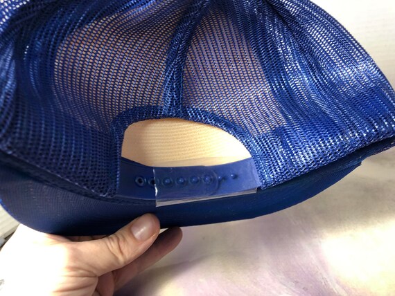 Vintage 1980's Snap Back Mesh Hat - Blue and White- I… - Gem