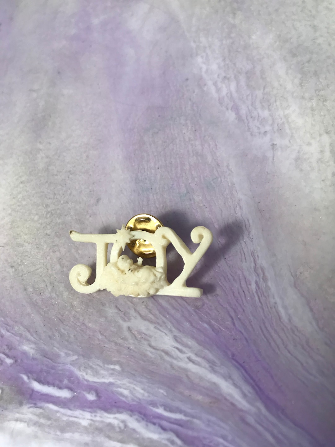 Vintage JOY Christmas Themed Lapel Pin - Rare Vintage Collectors Lapel ...