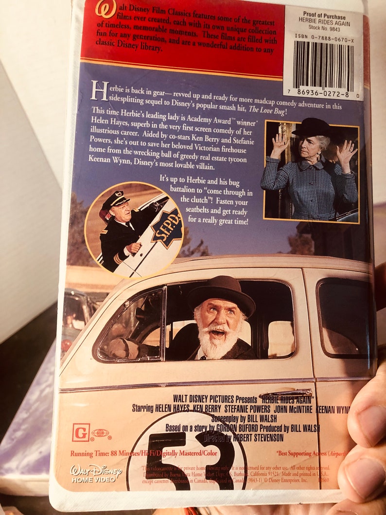Vintage Herbie Rides Again Vhs Tape 1980's Walt Disney - Etsy