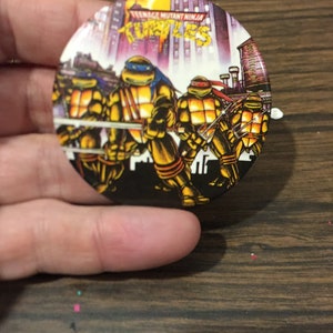 Vintage 1980's TMNT Ninja Turtle Themed Button - Rare 1980's Nostalgia ...