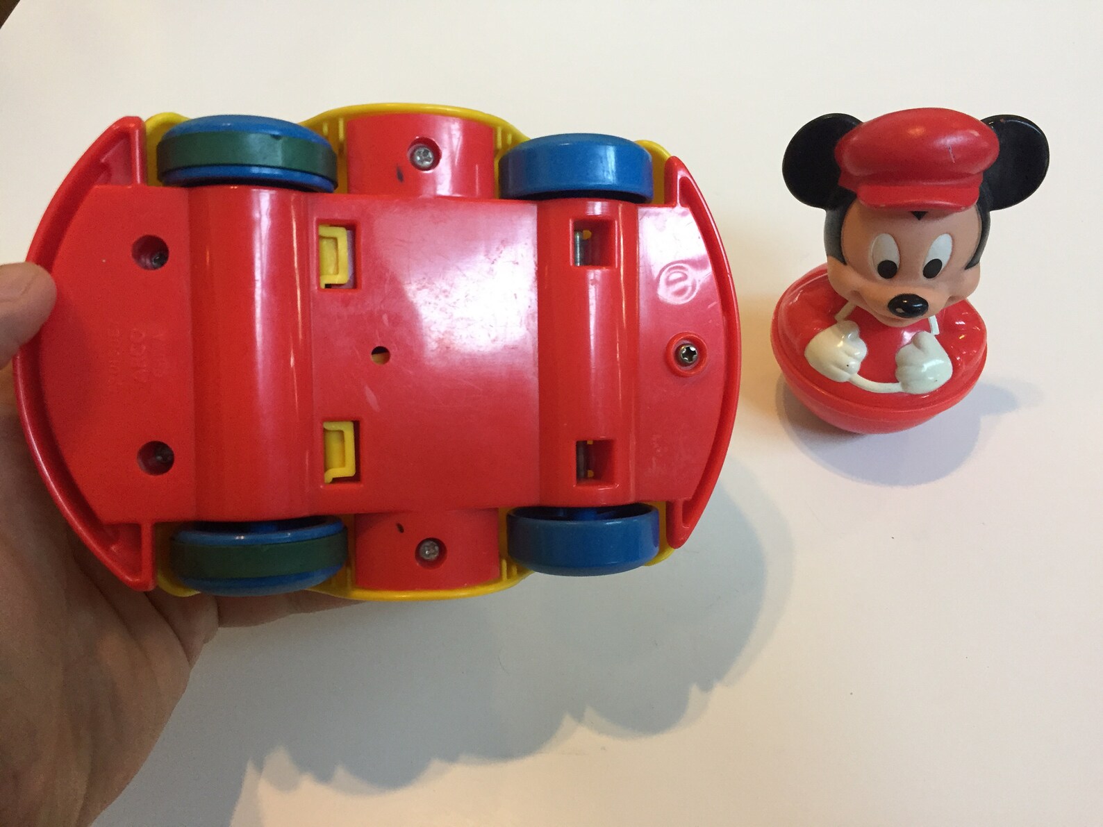 Vintage Roly Poly Mickey Mouse With Car Rare Vintage Disney | Etsy