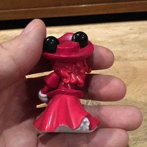 Vintage Disney Minnie Mouse PVC Figure Toy/cake Topper Red Gown and Hat ...