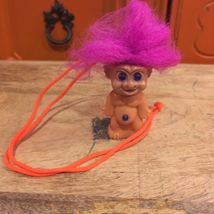 Vintage Troll Doll Purple Hair Holds Bubbles Troll Vintage - Rare 90's ...