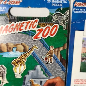 Vintage Create a Scene Magnetic Zoo Toy With Magnets 90's Zoo Themed ...