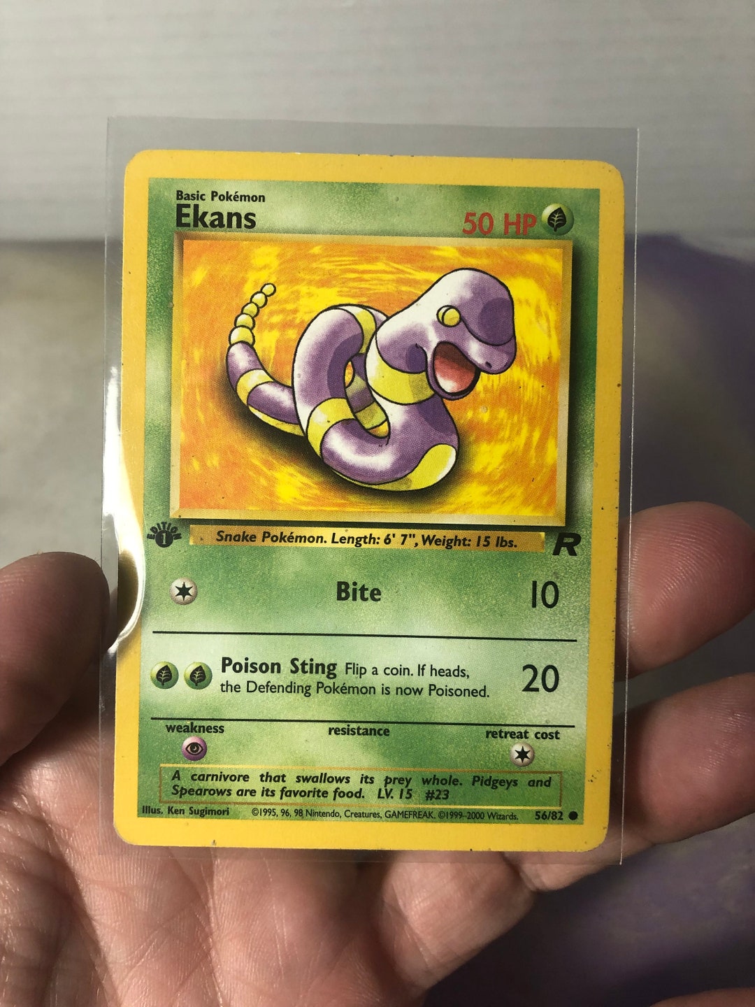 Vintage Pokemon Trading Card Game Team Rocket - Ekans 1st Edition 56/82 Non -HOLO |pokemon WOTC ...