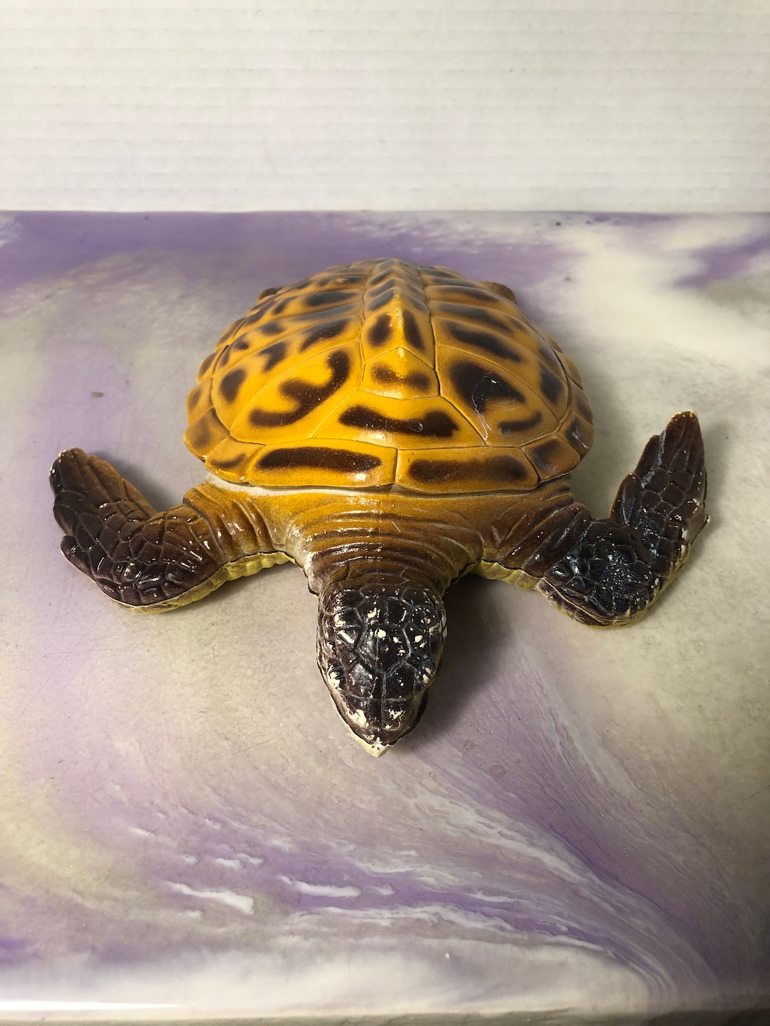 Vintage Reptile Toy LARAMI Toys Rubber Brown Sea Turtle - Rare Vintage ...