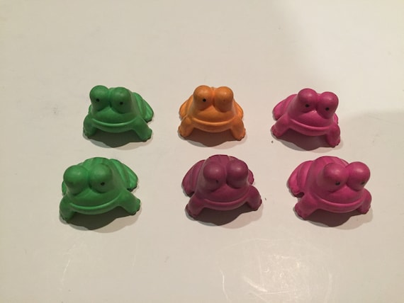 Rare Vintage Rubber Multi Coloured Frog Themed Erasers / Cake - Etsy