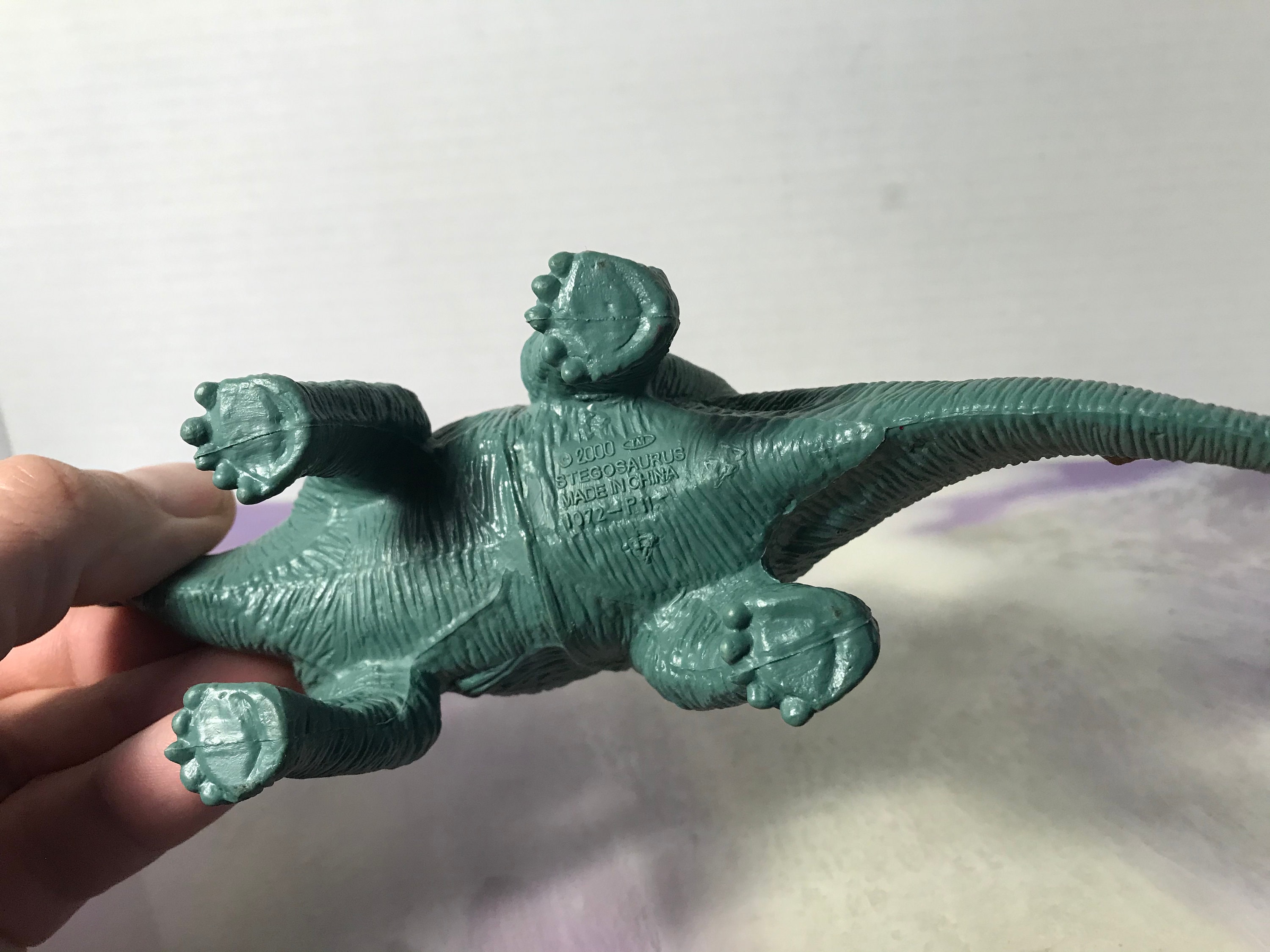 Vintage Dinosaur Toy Rubber Green and Brown Made in China Stegosaurus ...