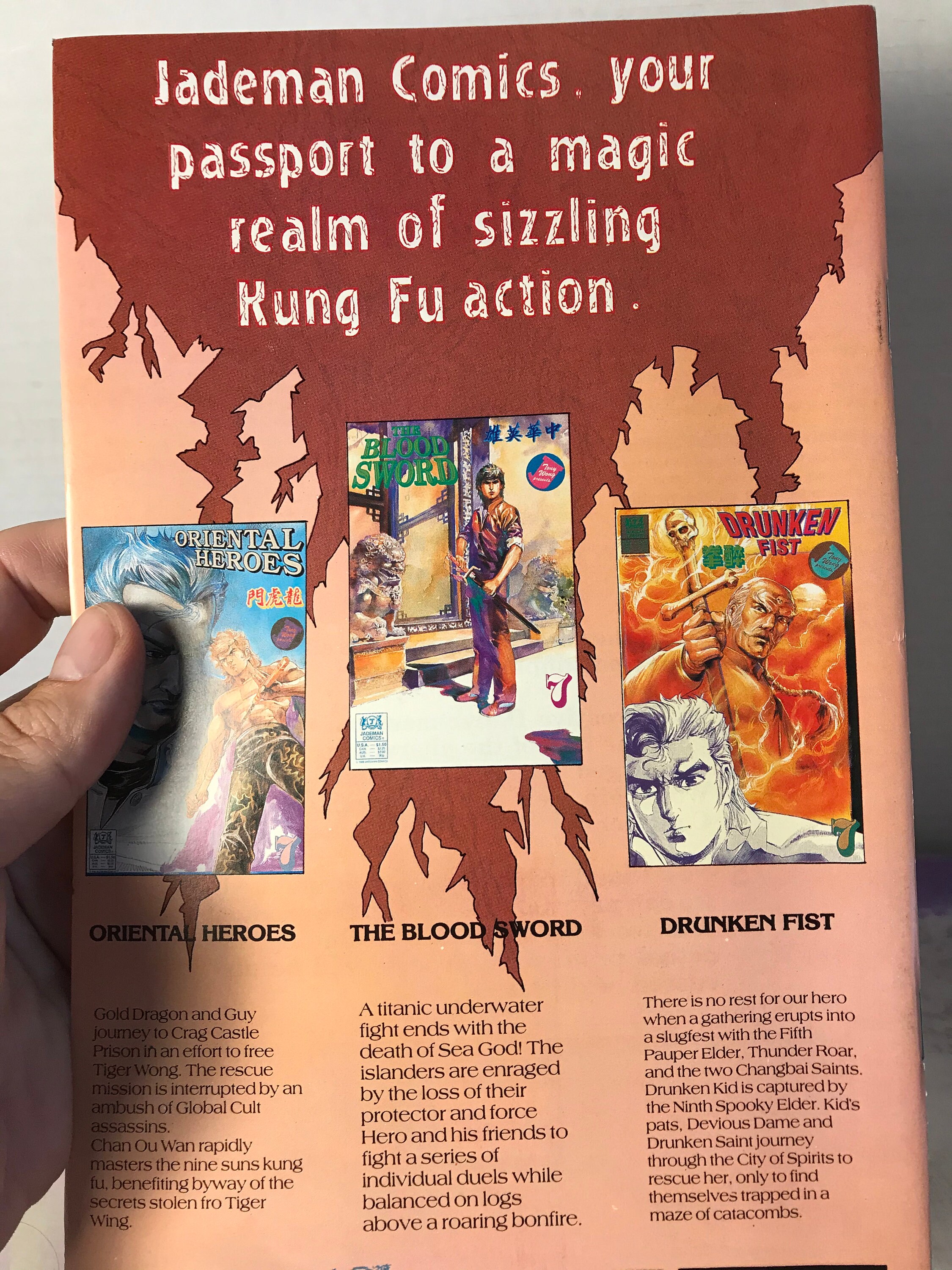 Vintage Jademan Comics - the Force of Buddha's Palm #7 - 1990's Series ...