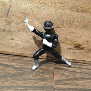 Vintage Knock off PVC MMPR Black Ranger Made in China Figure / Cake ...