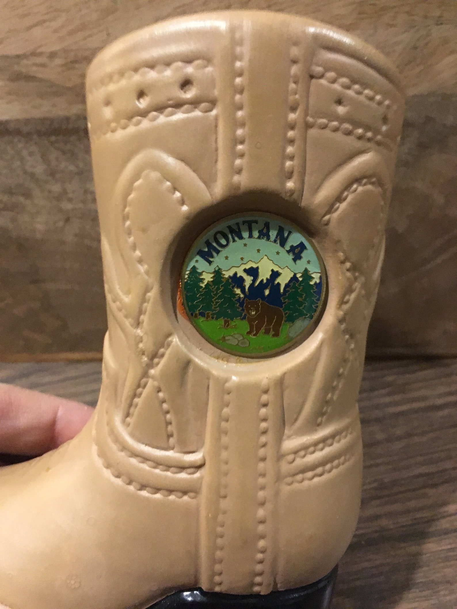Vintage Ceramic Cowboy Boot Montana Themed Shoe Piggy Bank - Etsy
