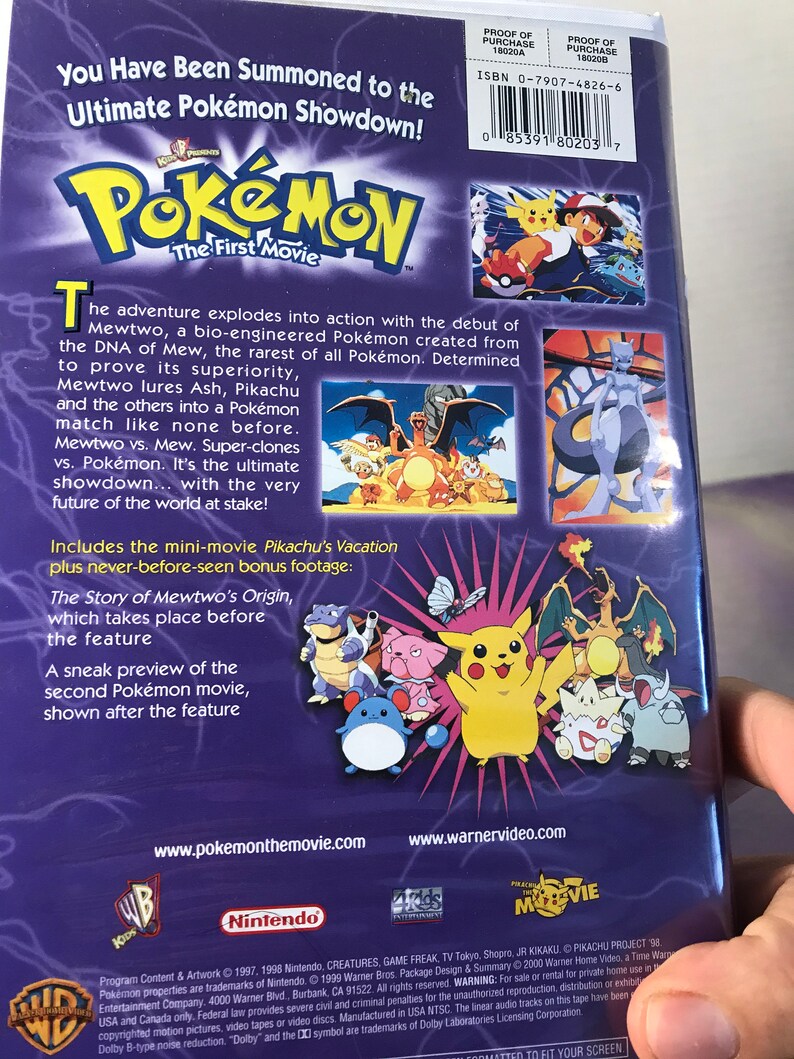 Vintage Pokemon the First Movie VHS Cassette Tape Vintage - Etsy