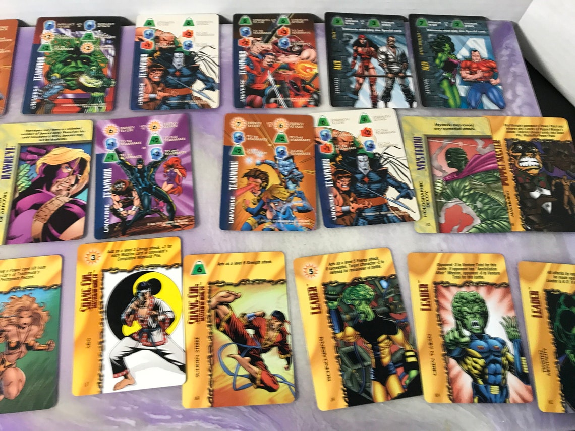 Vintage années 1990 Marvel OVERPOWER Card Game 20 Carte Mixed - Etsy France