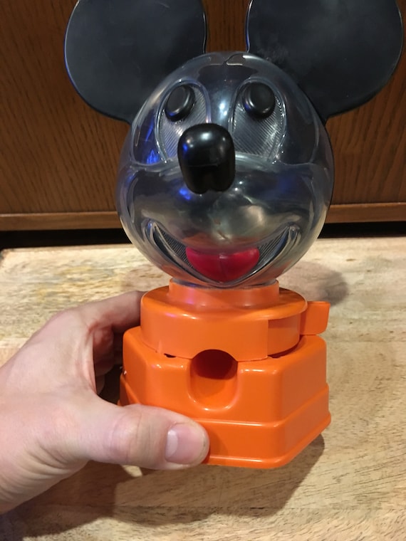 RARE VINTAGE DISNEY Mickey Mouse TALL GUM BALL MACHINE TOY BANK by ...