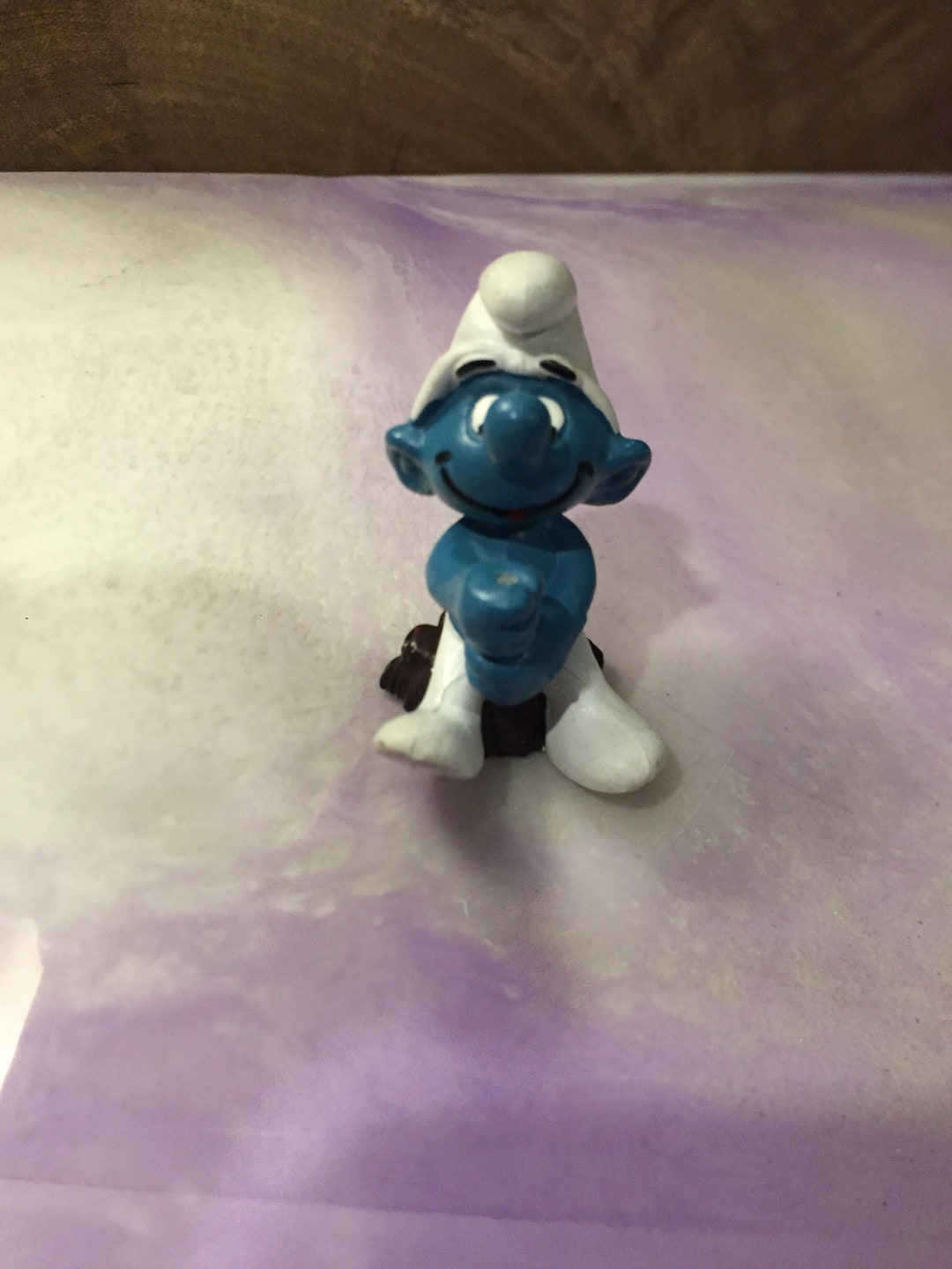 Vintage SMURFS Smurf Sitting Figure PVC Cake Topper Rare Vintage Toy ...