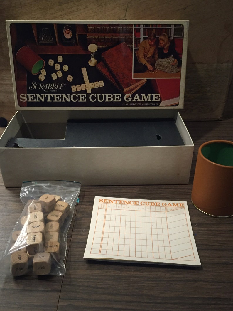 Vintage Scrabble Sentence Cube Game Near Complete Awesome - Etsy