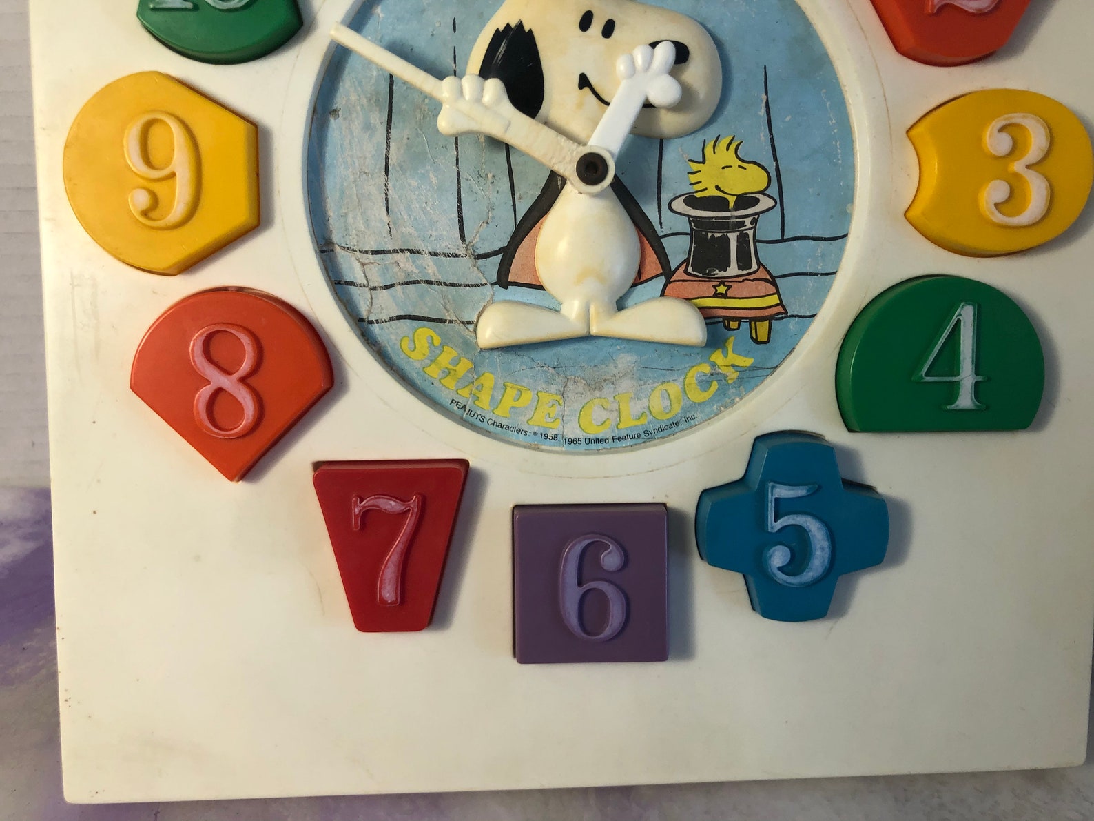 Vintage Snoopy Romper Room Shape Clock 1965 Hasbro Peanuts Gang Puzzle ...