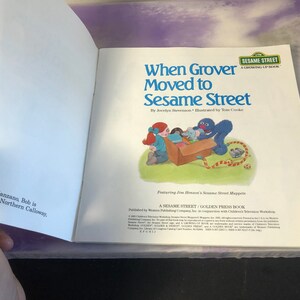 Vintage CTW Sesame Street Softcover Book When Grover Moved to Sesame ...
