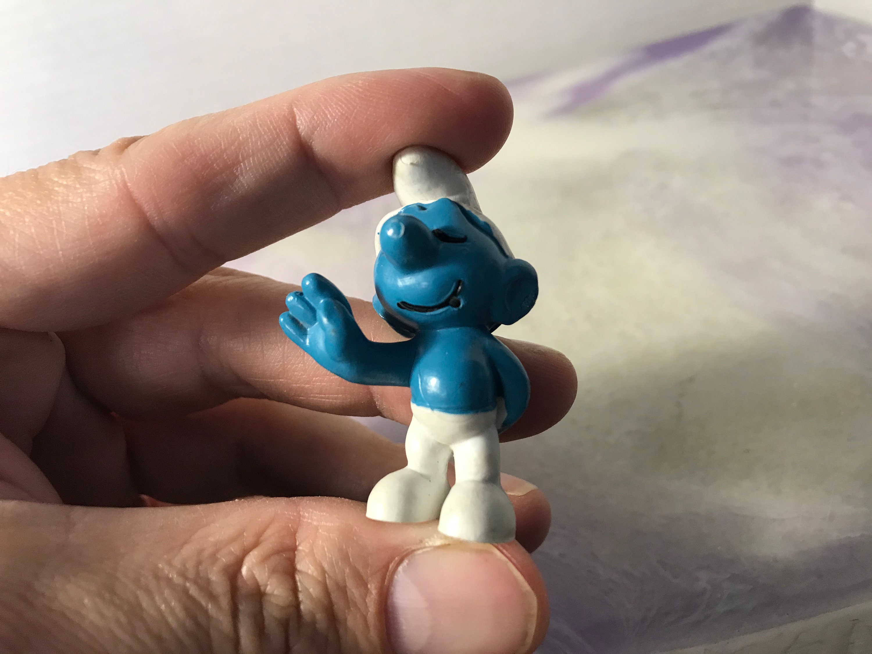 Vintage SMURFEN Smurf Smurf met Hand Up Figuur PVC Cake - Etsy Nederland