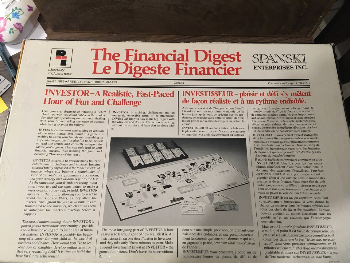 Vintage INVESTOR Vintage Stock Trading Game by Pressman Industries ...
