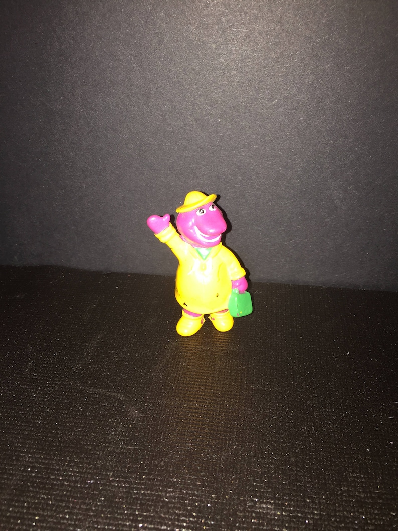 2 1/2" Barney Raincoat PVC Toy Figure~ Lyons 1993 Rare Fun Vintage ...