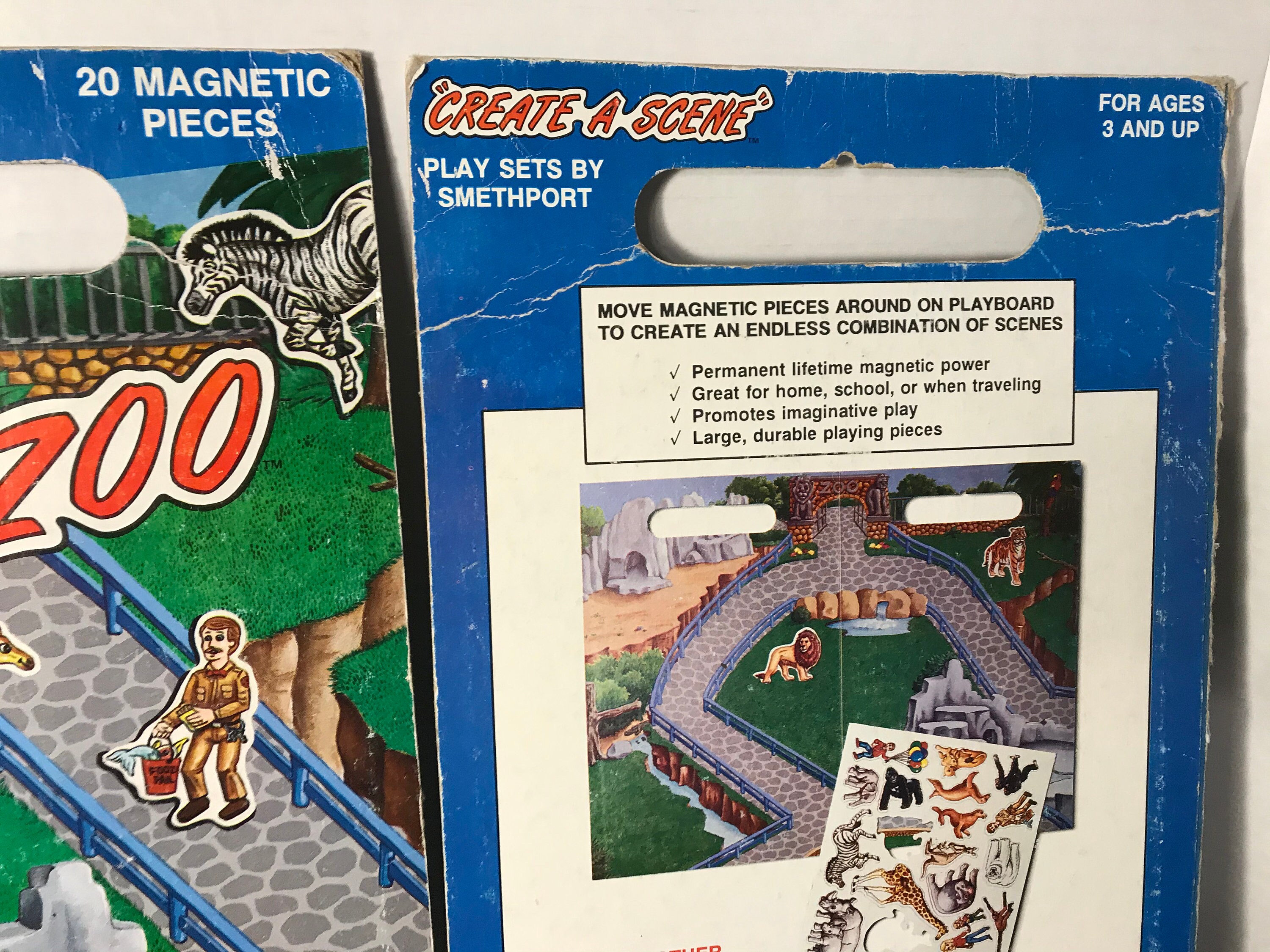 Vintage Create a Scene Magnetic Zoo Toy With Magnets | Etsy